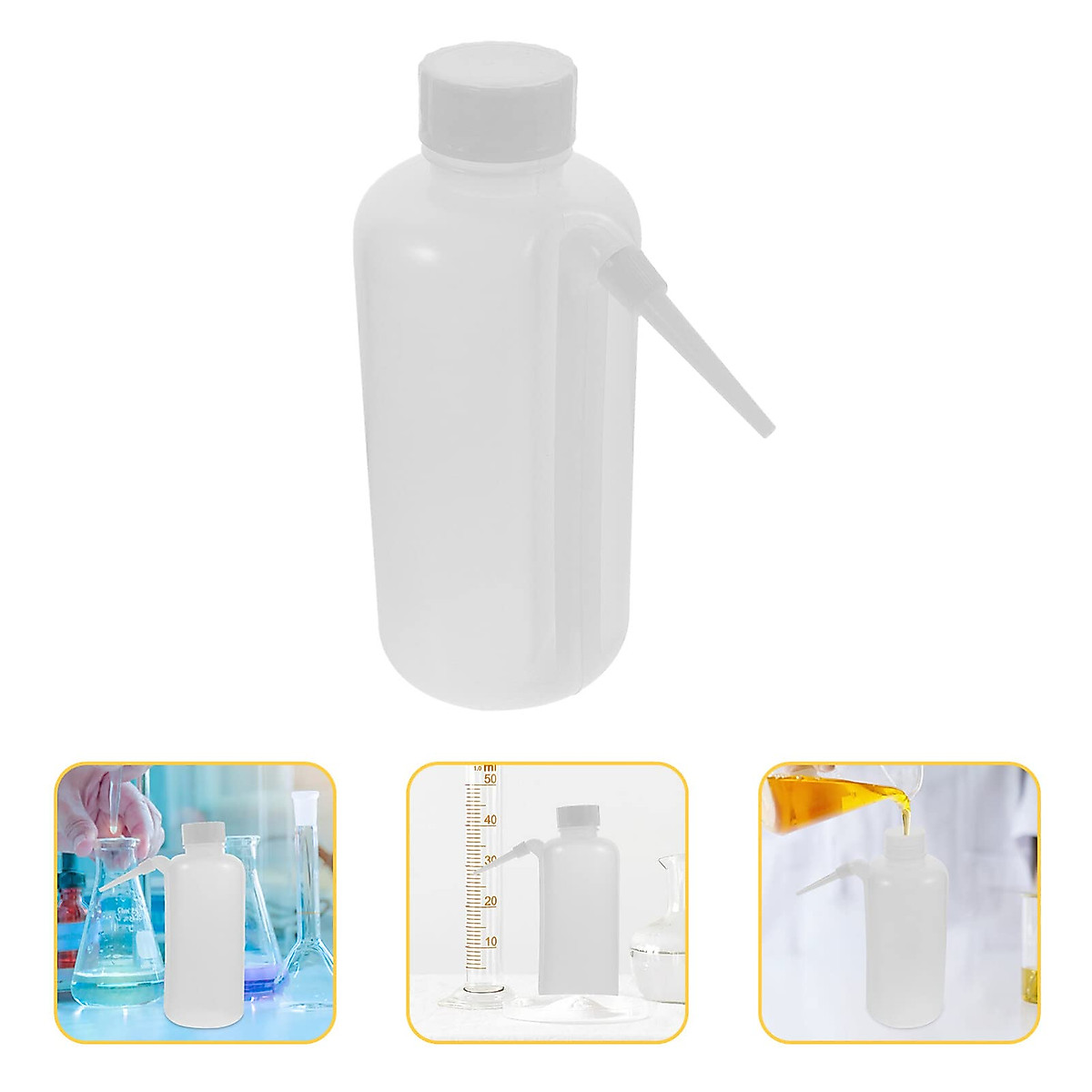 Hemobllo Safety Wash Bottles- Unitary Wash Bottles PE Squirt Bottles Lab Squeeze Bottle Chemical Wash Bottle, Lab Water Squirt Bottle Watering Tool Tattoo Wash Bottle (4PCS)