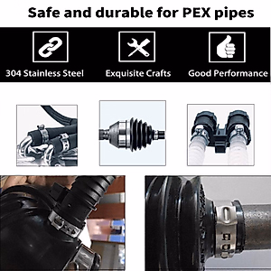 100PCS 3/4 Inch PEX Cinch Clamps Rings, 304 Stainless Steel PEX Fitting Clamps Pinch Clamps Ring Pex Crimp Rings for PEX Tubing Pipe Fitting Connections (Silver -3/4inch(100PCS))