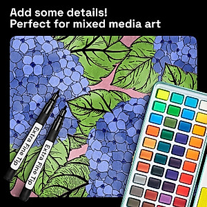 ARTISTRO Black Paint Pens for Rock Painting, Stone, Ceramic, Glass, Wood, Tire, Fabric, Metal, Canvas. Set of 5 Water Based Black Markers for Acrylic Painting Extra Fine Point Tip