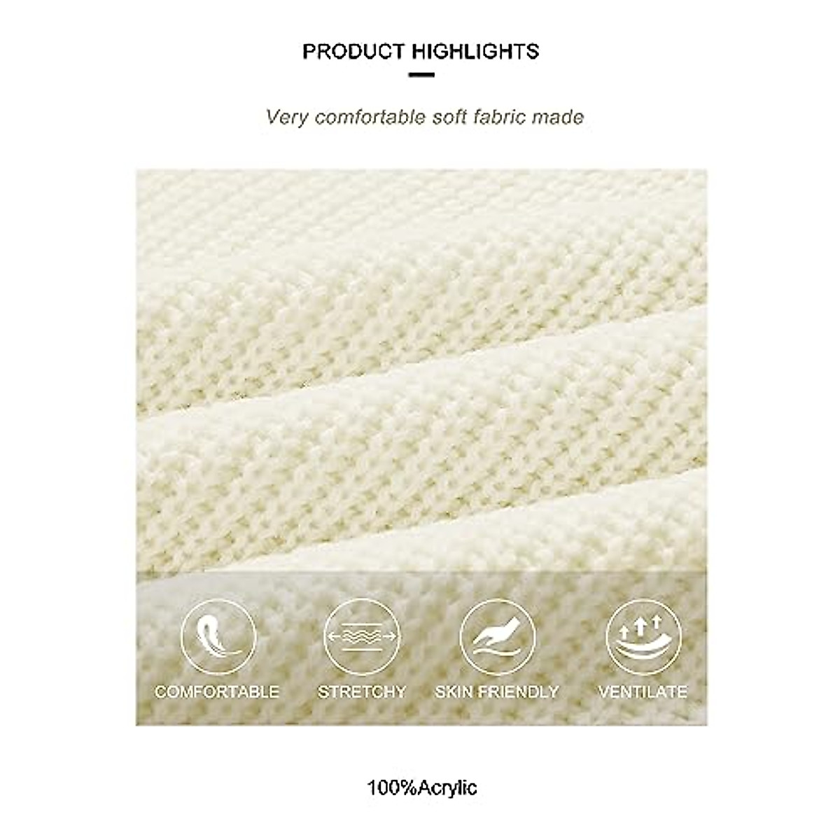 MEROKEETY Women's 2023 Long Sleeve Chunky Knit Sweaters 1/4 Zip Polo V Neck Casual Pullover Tops,Beige,M