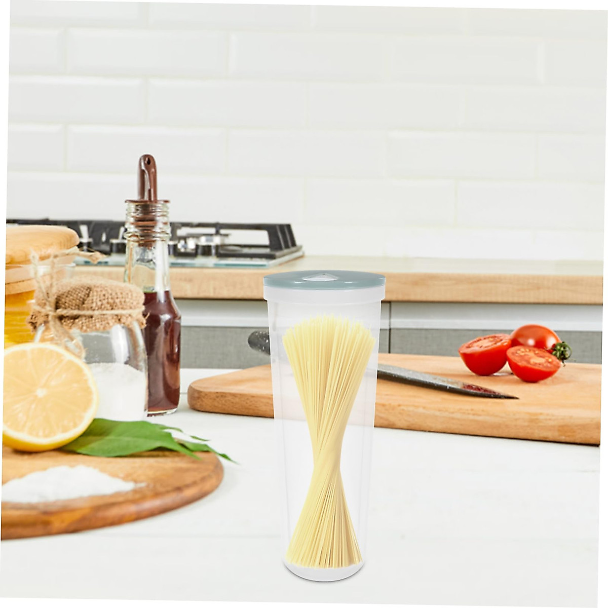 PRETYZOOM Pantry Containers Lids Airtight Large Pasta Organizer for Kitchen Easy to Find and Store