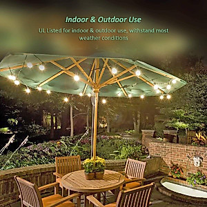 SUNSGNE 25Ft Christmas String Lights, G40 Globe String Light with 27 Clear Bulbs, UL Certified for Outdoor Indoor Garden Party Wedding Pergola Backyard Patio Xmas Decoration, Green Wire