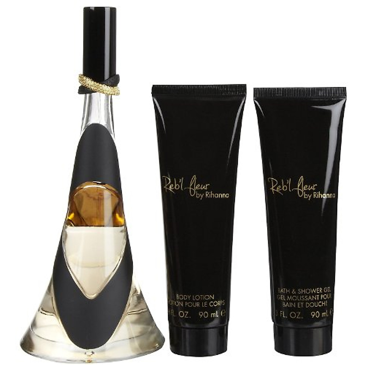 Rihanna Reb'l Fleur Women Gift Set (Eau De Parfum Spray, Body Lotion, Bath and Shower Gel)