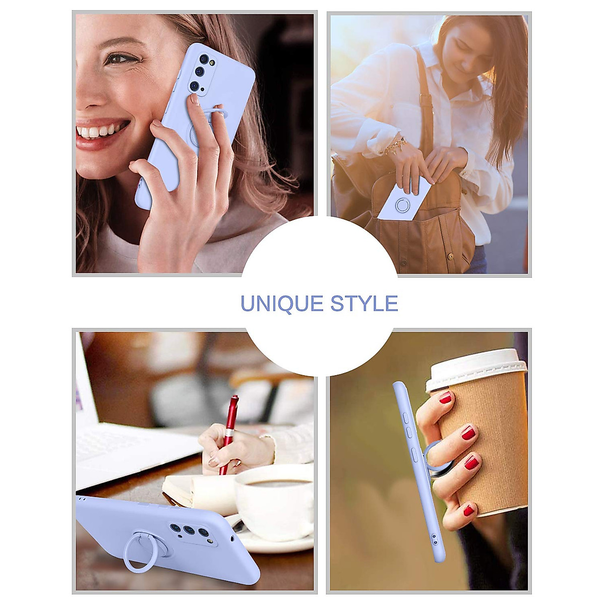 BENTOBEN Samsung Galaxy S20 Phone Case, Galaxy S20 Case 5G, Slim Silicone | 360° Ring Holder Kickstand | Support Car Mount | Soft Rubber Hybrid Hard Protection Shockproof Bumper Non-Slip Cover, Purple