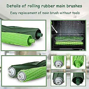 Gusnilo Replacement Parts Kit Compatible for iRobot Roomba i/e Series Robotic Vacuum Cleaner E5 E6 i7 i7+ i6 i6+ j7 j7+ Vacuum Cleaner 1 Set of Multi-Surface Rubber Brushes 3 Filters 4 Side Brushes