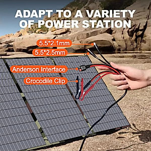 CROS Portable Solar Panel 200W 18V Foldable Solar Charger Kit Solar Generator with MC-4 Output for Phones RV Laptops Van Camping Off-Grid Outdoor Emergency