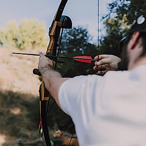 TOPARCHERY Premium 30" Carbon Hunting Arrows with Selected 4" Real Turkey Feathers Fletching and Removable Tips - 500 Spine Practice Target Arrows for Compound & Recurve Bow - 12Pcs