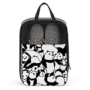 Frcavbin Lovely Panda Travel Shoe Bag Shoes Carrier with Handle and Zipper Foldable Shoe Puches Organizer for Home storage School starts