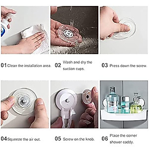 TooCust Shower Caddy with Vacuum Suction Cup, Shower Wall Caddy, Bathroom Caddy for Shower, Shower Suction Shelf,Shampoo Holder for Shower Wall, Bathroom Organizer, Shower Organization