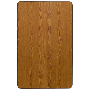 Flash Furniture 30''W x 48''L Rectangular Oak Thermal Laminate Activity Table - Height Adjustable Short Legs