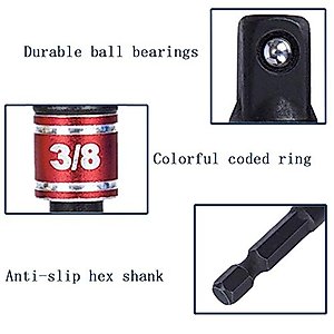 Impact Grade Socket Wrench Adapter Extension Set,3Pcs Hex Socket Adapter Bit+105° Right Angle Drill Attachment Bit Extension 1/4-inch Hex Drive Drill Bit Power Socket Screwdriver Set Holder Adaptor
