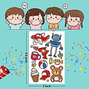 Partywind 380 Styles (30 Sheets) Luminous Tattoos for Kids, Mixed Styles Temporary Tattoos Stickers with Unicorn/Mermaid/Dinosaur/Outer Space/Pirate for Boys and Girls, Glow Party Supplies Gifts for Children