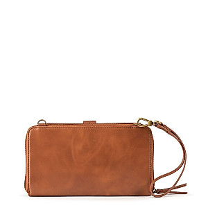 The Sak Iris Smartphone Crossbody Purse - Women's Cellphone Bag & Wallet For Everyday - Convertible Wristlet With Zipper in Tobacco/Leather