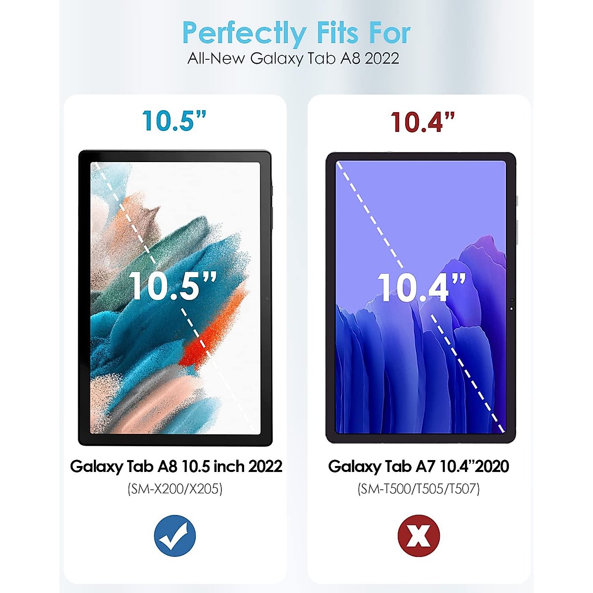 TiMOVO Compatible with Samsung Galaxy Tab A8 10.5 Case 2022, Galaxy A8 Tablet Case SM-X200/SM-X205, 90 Degree Rotating Swivel Leather Cover, Multiple Viewing Angles Folding Stand Case, Black