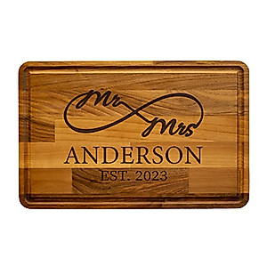 Personalized Cutting Board | Couple Cutting Board | Customized Cutting Board | Handmade Cutting Board | Couple Gift | Wedding Cutting Board | Anniversary Gift for Couple (Without Handle)