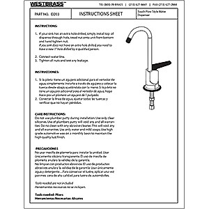 Westbrass D203-NL-62 6" Touch-Flo Style Pure Cold Water Dispenser Faucet, Matte Black