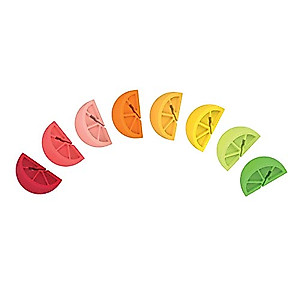 TrueZoo Citrus Wine Glass Charms and Glass Drink Markers - Fruit Wine Accessories - Multi Color Set of 8