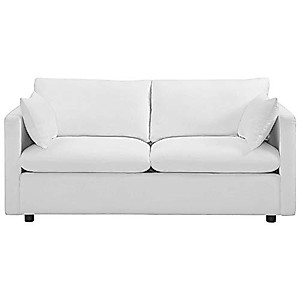 Modway EEI-3044 Activate Contemporary Modern Fabric Upholstered Apartment Sofa Couch In White