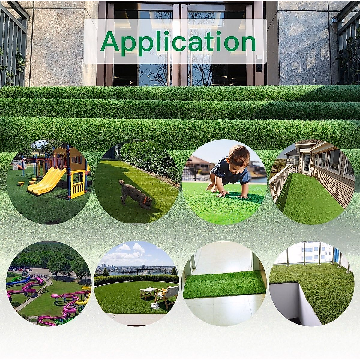 Petgrow Realistic Artificial Grass Turf -5FTX10FT(50 Square FT), Thick Fake Grass Pet Dog Mat Pad with Drain Holes- Indoor Outdoor Astroturf Garden Lawn Landscape Balcony Synthetic Faux Grass