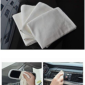 Trainshow Cleaning Chamois Shammy for Car, Natural Deerskin Leather Drying Cleaning Towel for Auto and Precision Instrument12.6''X20'' (2-Pack)