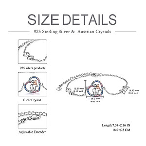 AOBOCO Daughters Bracelet Christams Gifts from Dad Sterling Silver Father Daughter Jewelry