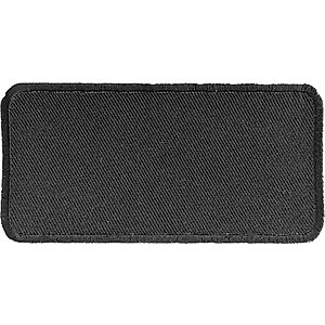 Black 4 Inch Rectangular Blank Patch - by Ivamis Trading - 4x2 inch - Twill Fabric - Paper Backing - Embroidered and Laser Cut Borders