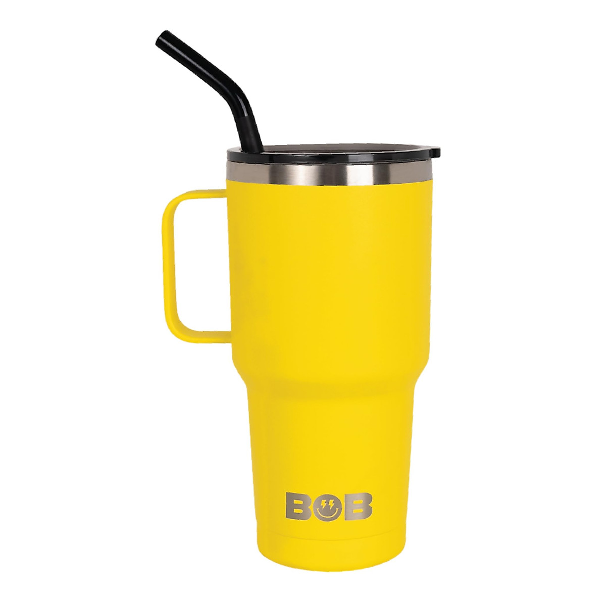 BOB THE COOLER CO BOBs 30Oz Heavy Duty Double Wall Vacuum Insulated Tumbler with Straw and Handle, Made of Stainless Steel, Great for Travel, Beach, & More