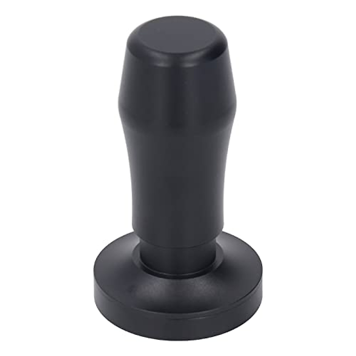 Flat Base Coffee Tamper, Tamper Aluminum Alloy Calibrated Compression Mechanism Spring Loaded Stainless Steel Base Perfect Grip for Cafe(53 Thread Bottom)