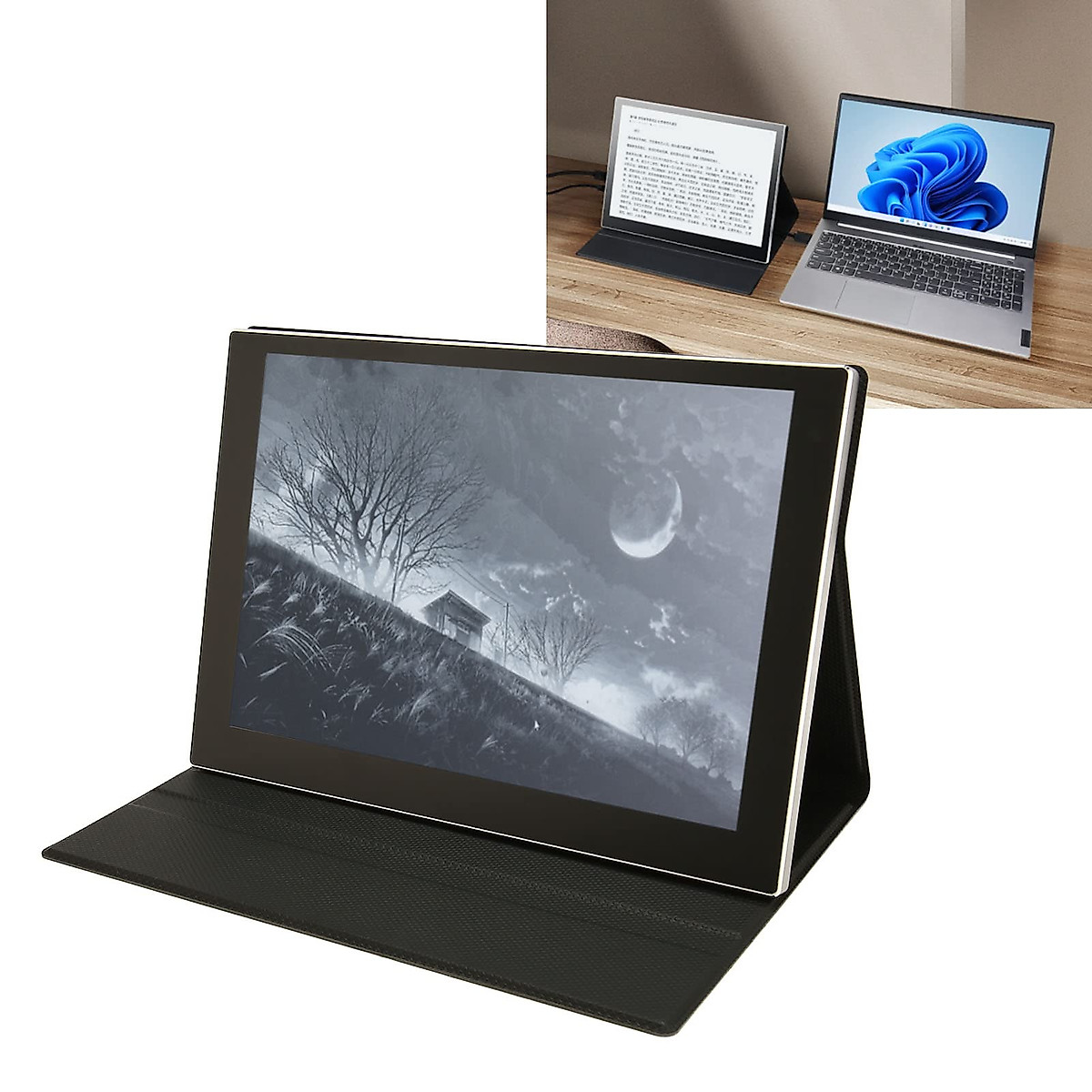 FOTABPYTI Ink Display, Eye Protection Clear Image 100-240V 1200x825 E Paper High Response Wide Angle Monitor for Laptop (US Plug)