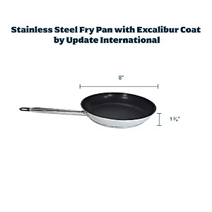 Update International Induction Fry Pan, 8-Inch, Excalibur Coated SuperSteel