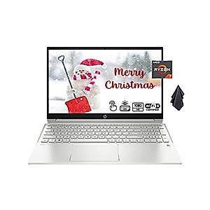 HP Pavilion 15.6" FHD Touchscreen Laptop, AMD Ryzen 7-5825U Processor (Beat i7-1180G7),32GB RAM, 1TB PCIe SSD, Wi-Fi 6, Backlit Keyboard, HDMI, Webcam, Bluetooth, Windows 11 Home, Silver
