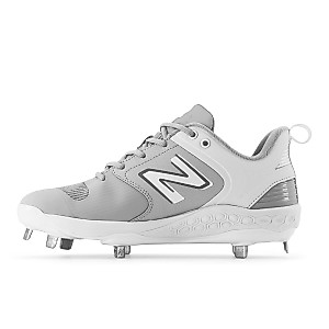 New Balance Women's Fresh Foam Velo V3 Softball Shoe, Grey/White, 9