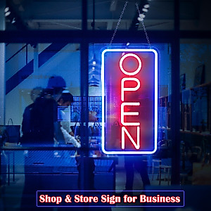 SunKite LED Neon Open Sign, 16.5"x 9" Business Hour Sign, Powered by USB with Switch, LED Display Window Lights for Cafe Bar Hotel Salon Bookstore Restaurant Grocery Shop Store Wall Decor