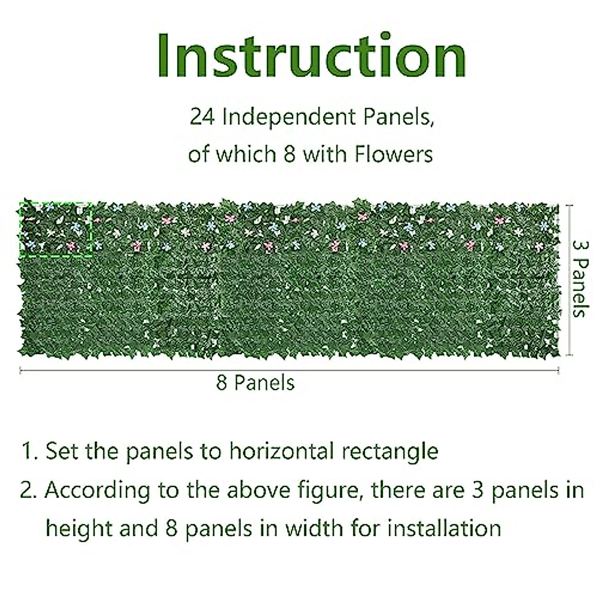 OUSHENG 118x39in Artificial Ivy Fence Privacy Screen Cover with Flowers, Faux Vines Leaf Covering Grass Wall Decoration for Outdoor Patio Balcony Apartment Backyard Deck Garden