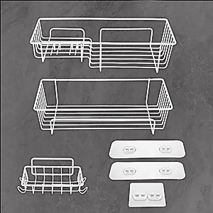 Liangding Shower Caddy 3-Pack Shower Shelf Organizer Stainless Steel Adhesive Kitchen Storage Shelves Rack with Soap Dish Razor Wall Mounted Bathroom Shower Storage Shelves for Inside Shower