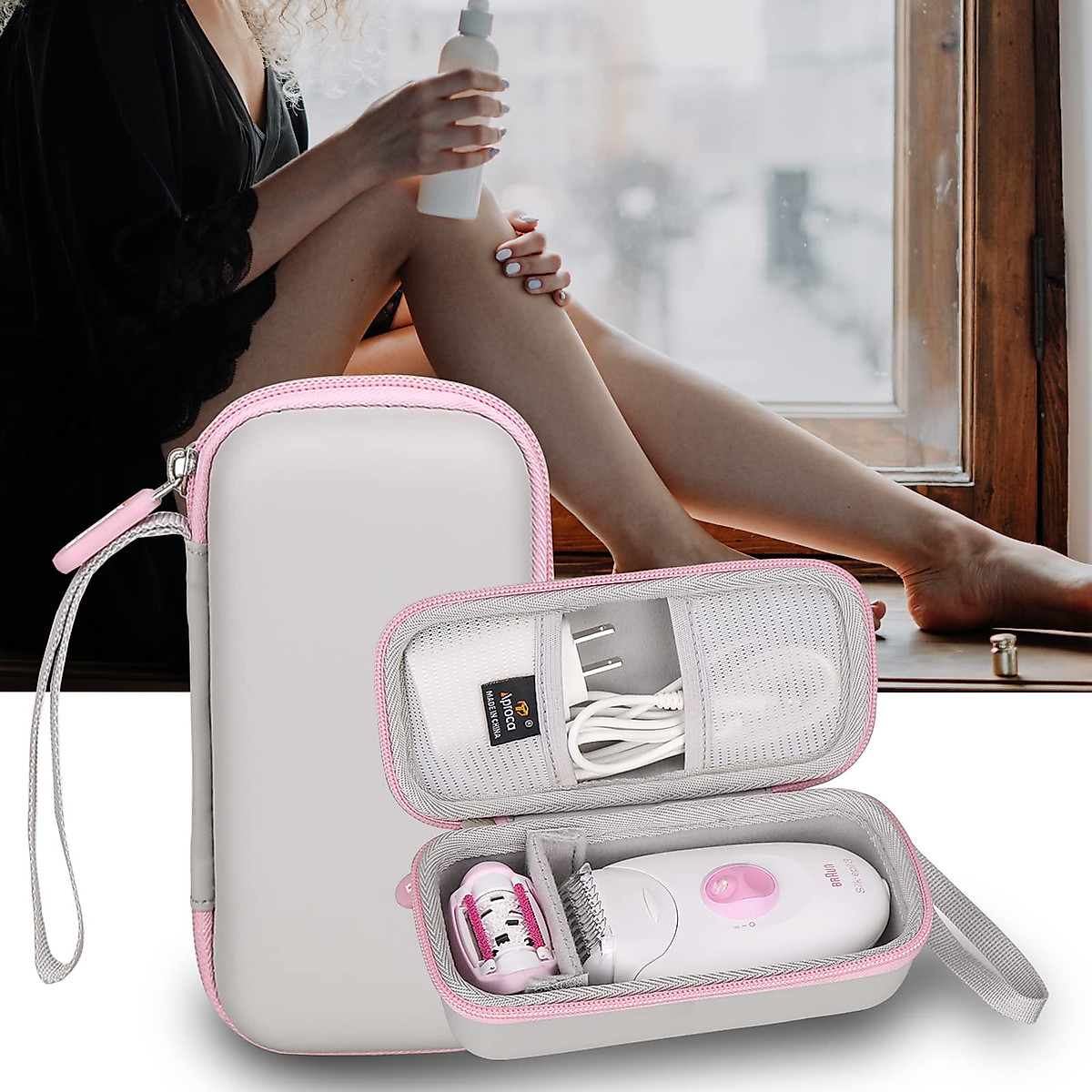 Aproca Hard Travel Storage Carrying Case for Braun Silk-épil 3 3-270 SE3170 Epilator