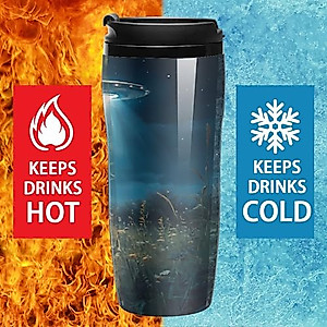 Funny Cat Travel Coffee Mug Reusable Coffee Cup Tumbler with Lid for Outdoor 350ml