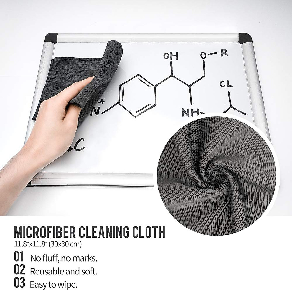 loukin Non-Toxic Whiteboard Cleaner, 8.5oz Dry Erase Board Cleaner, Low-Odor Whiteboard Cleaning Spray with Cloth, Removes Stubborn Marks from Whiteboards