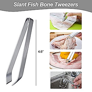 Jeslon Oyster Knife Set, Oyster Shucking Knives-Fish Scaler Remover-Slant Fish Bone Tweezers and Level 5 Protection Glove, Suitable for Oysters Lover, Much Safer Than Kitchen Knife