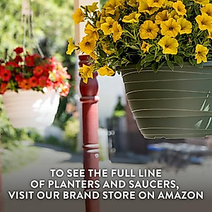 The HC Companies 13 Inch Wrapt Hanging Planter - Lightweight Outdoor Plastic Hanging Basket for Plants, Herbs, Flowers, Black