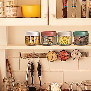 MR.KIANGCI 4 Pack 10oz Glass Jar with Lid,Leak Proof Glass Jars for Overnight Oats,Reusable Small Mason jars Overnight Oats Jars for Fruit, Salad, Dressing, Snacks Cereal,Sauce,Cerea,Sugar,Beans