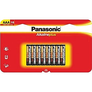 Panasonic Alkaline Plus AAA Batteries 16 Pack - LR03PA-16BH