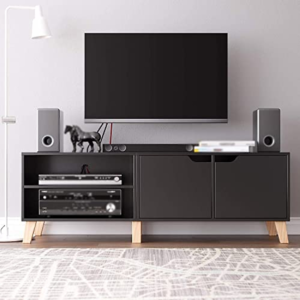 GVVDLW TV Media Console, TV Stand, TV Unit, Small Entertainment Center and Display Cabinet for Living Room