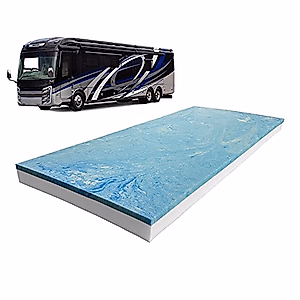 Foamma 2” x 24” x 72” Truck, Camper, RV Travel Visco Gel Memory Foam Bunk Mattress Replacement, Made in USA, Comfortable, Travel Trailer, CertiPUR-US Certified, Cover Not Included