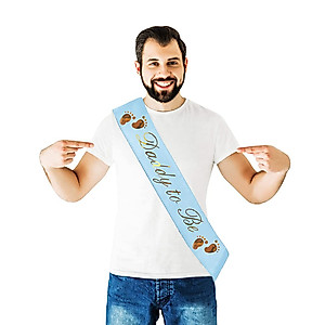Daddy to Be Sash for Baby Shower- Blue w/Gold Lettering Baby Gender Reveal Ideas Boy Ideas Dad Diaper Party Favor New Father Gift Daddy Father Prince Decorations Dadchelor Baby Gifts Little Man