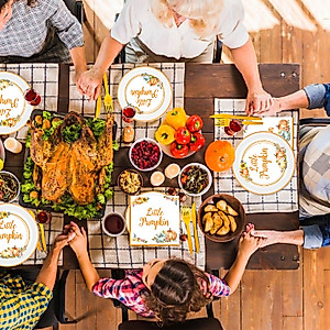 170PCS Little Pumpkin Baby Shower Decorations Plates, Cups, Napkins, Banner, Tablecloth and Cutlery for Fall A Little Pumpkin is On The Way Baby Shower, Serves 24