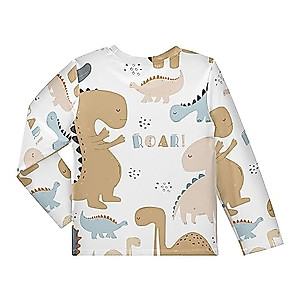 Long Sleeve Rash Guard for Boys T-Shirt Hand Drawn Dinosaurs UPF 50+ Rashguard Quick Dry Surf Top Boys T-Shirts 10-12 Years