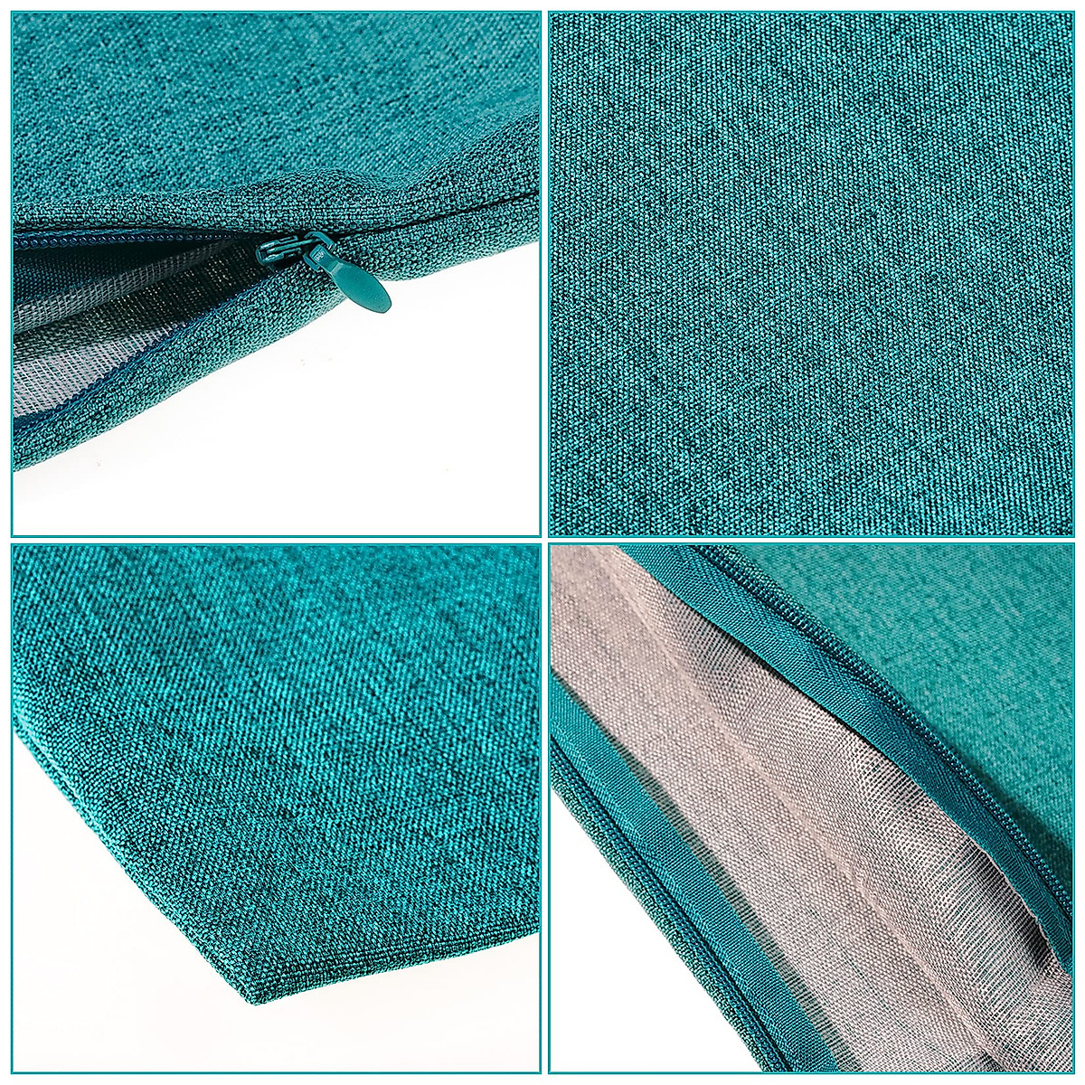 yeabwps Pack of 4 Decorative Outdoor Waterproof Throw Pillow Covers Square Garden Cushion Cases for Patio, Couch, Tent and Sofa, 18 x 18 Inches, (Yellow, Red, Orange, Blue-Green)