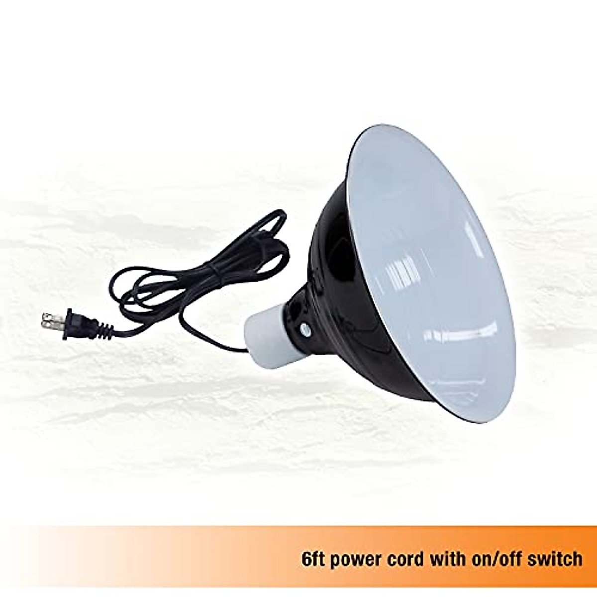 Zilla Pet Reptile Premium Heat Lamp Reflector Dome Fixture, 8.5 Inches