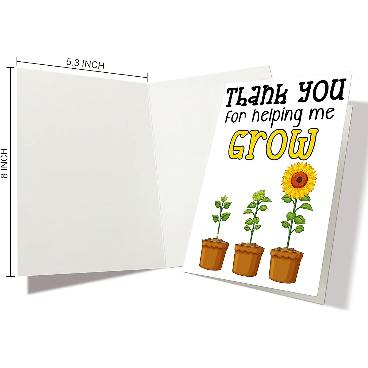 ONECHI Thank You for Helping Me Grow Card, Great Thank You Card for Teachers Mom Dad, Funny Teacher Appreciation Gifts for Women Men, Nice Thank You Gift Ideas for Him Her, End of Year Card